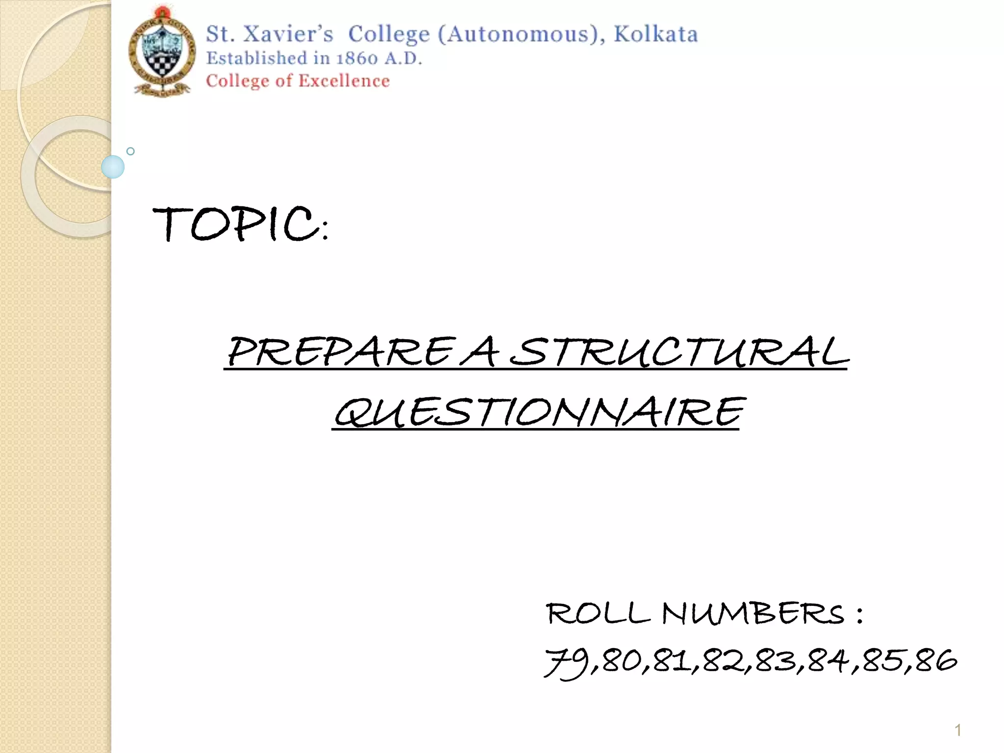 a structural questionnaire | PPTX