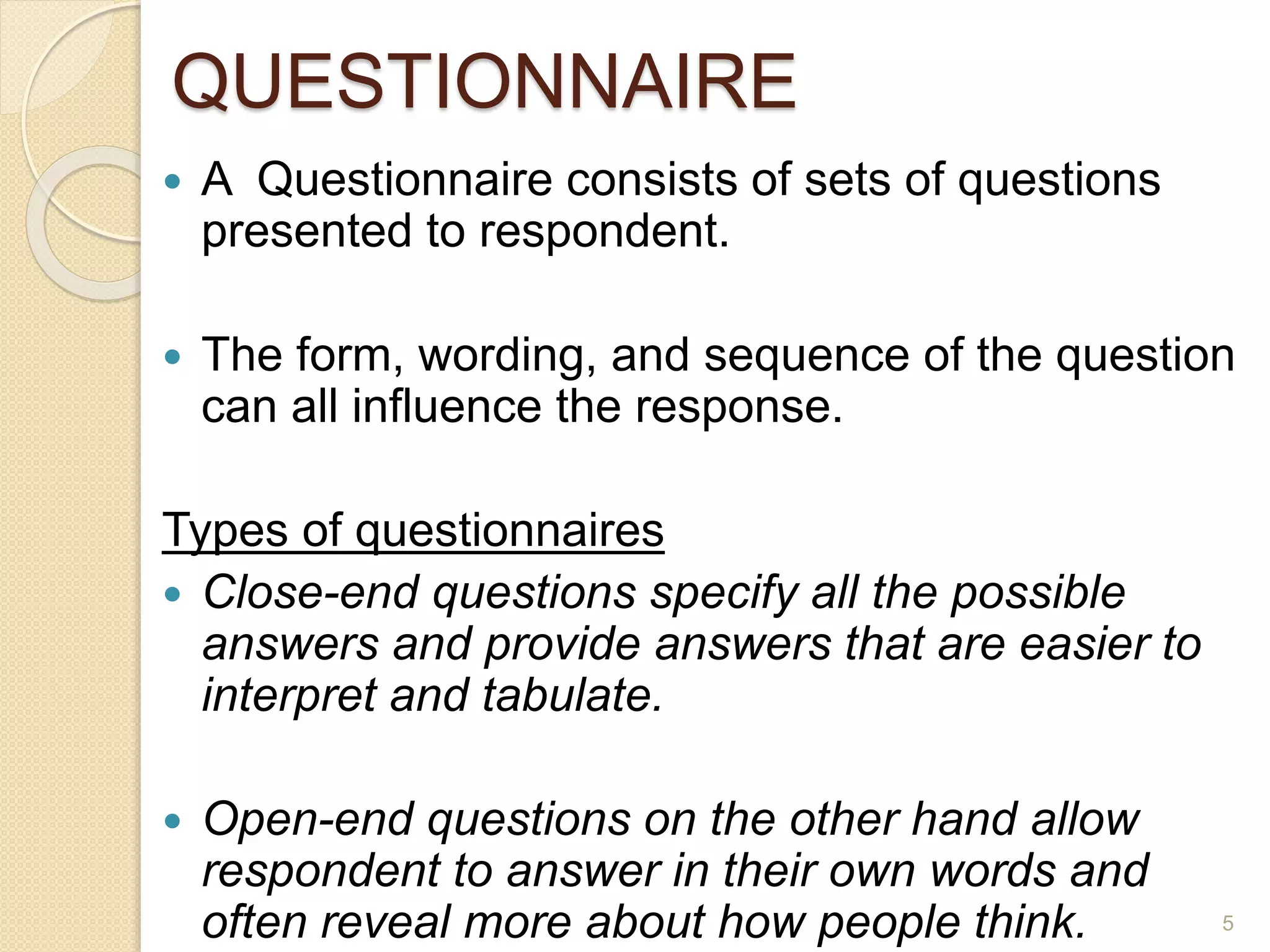 a structural questionnaire | PPTX