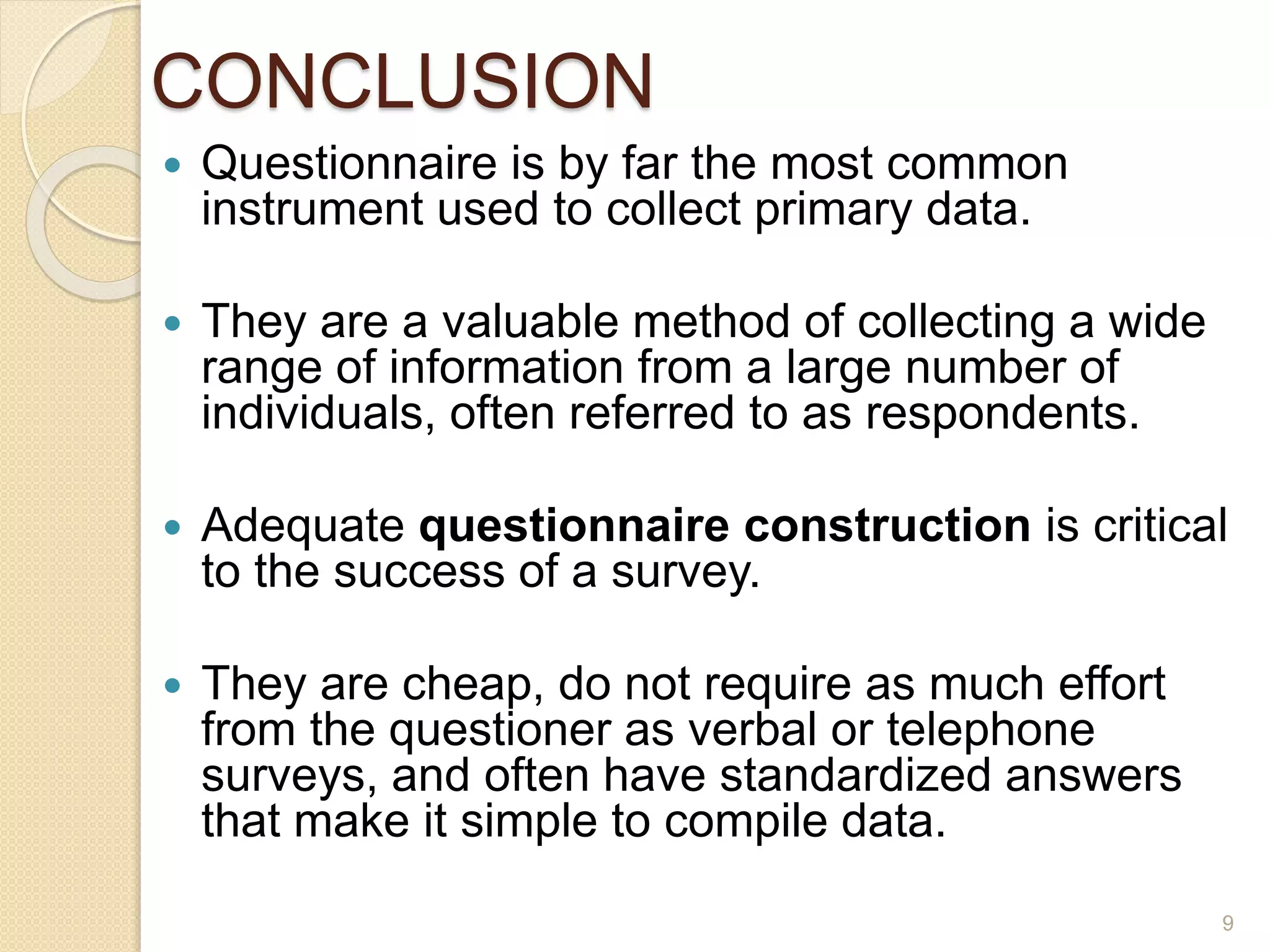 a structural questionnaire | PPTX