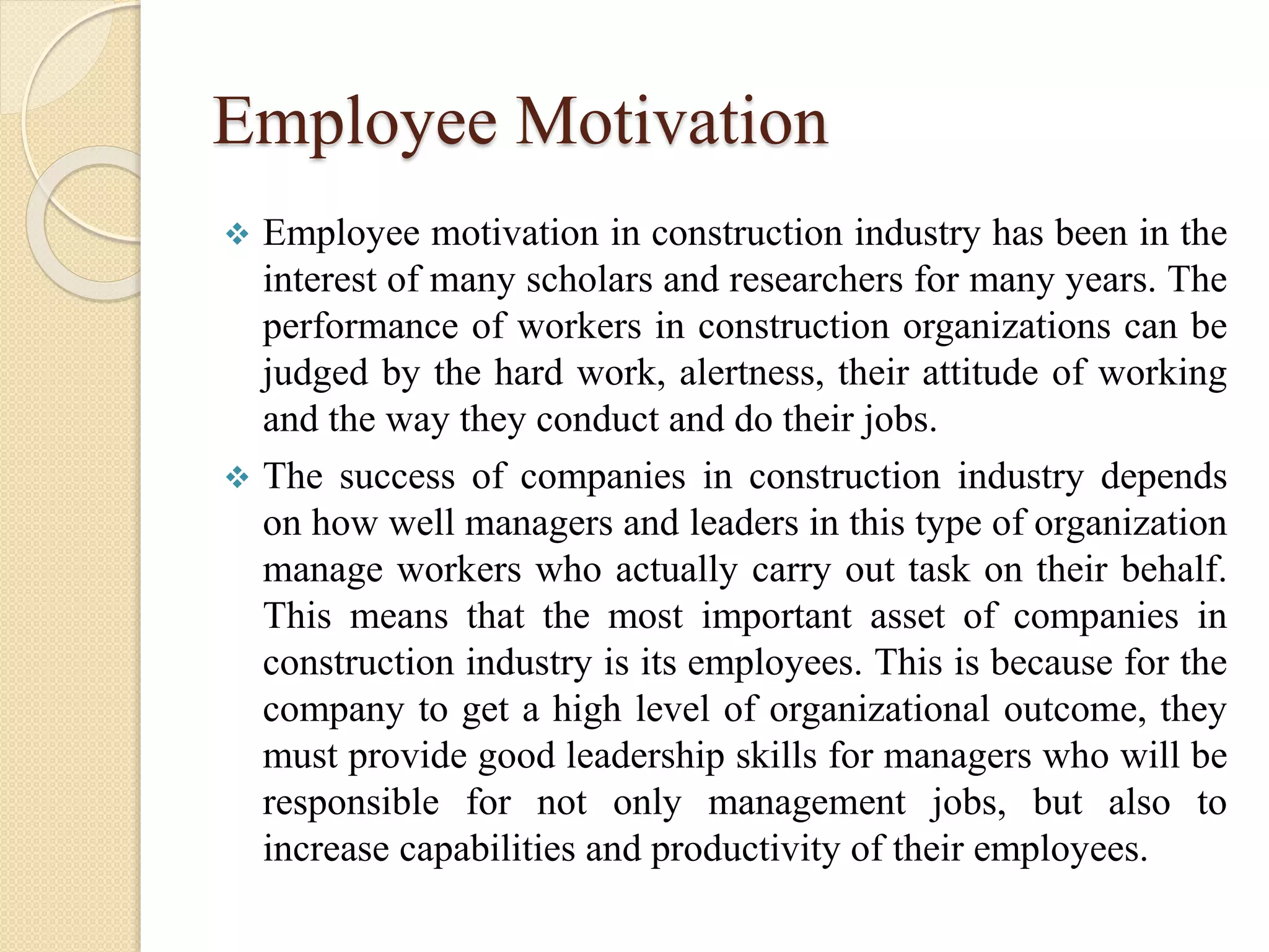 Construction Operatives Motives | PPT