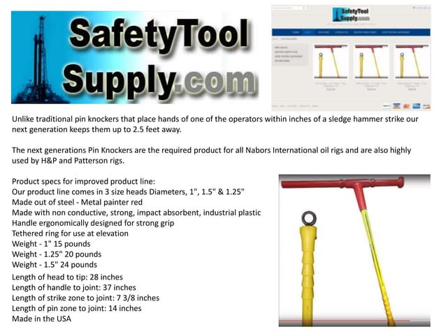 Pin Knockers - Oilfield Landrig Safe Pin Removal tool | PPTX