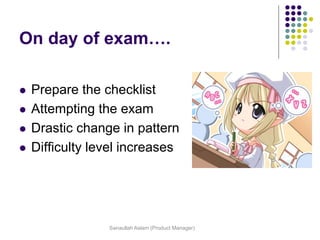Examination Fever. How to handle it..... (Prepared by Sanaullah Aslam ...