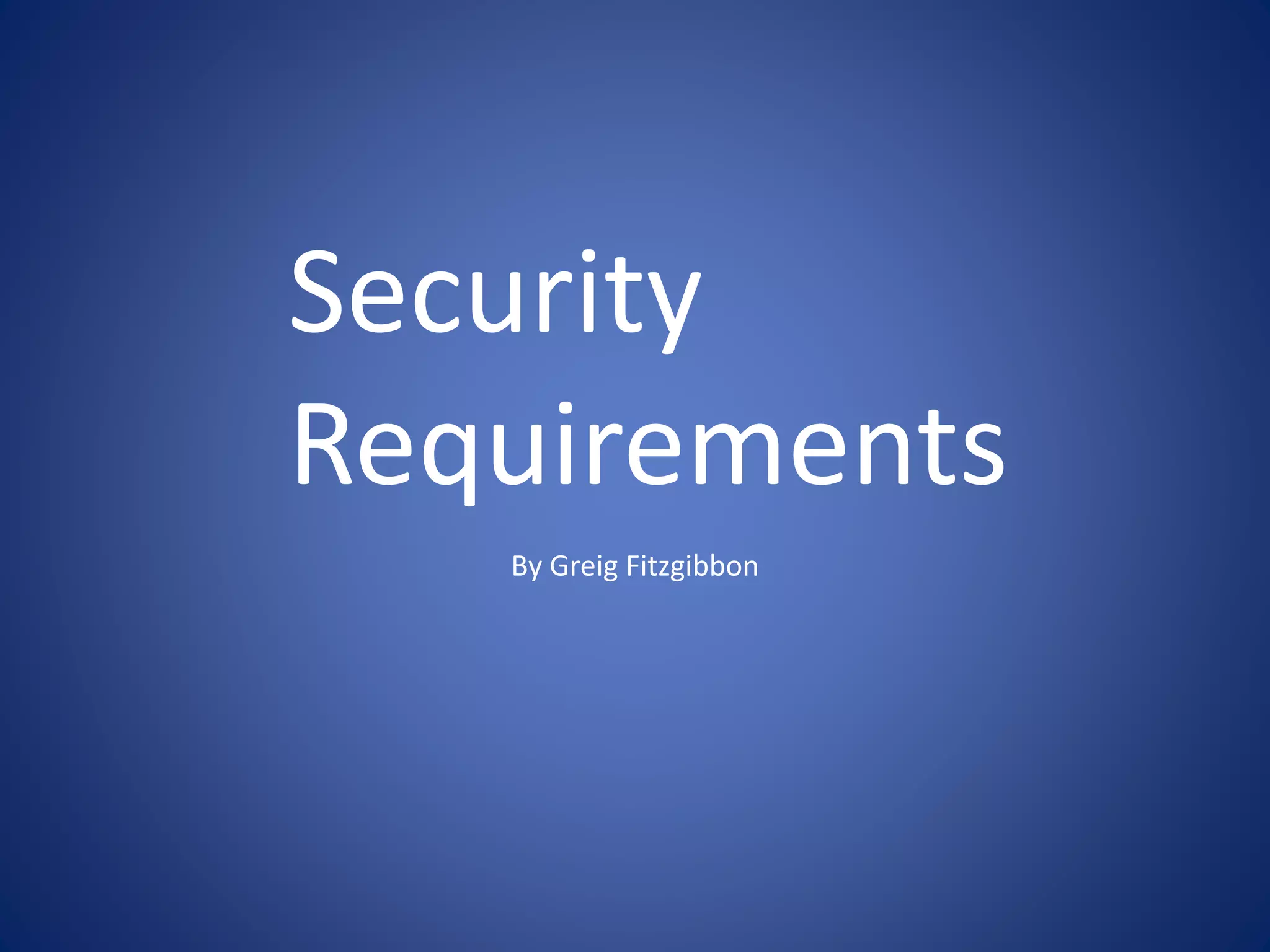Security Requirements | PPTX