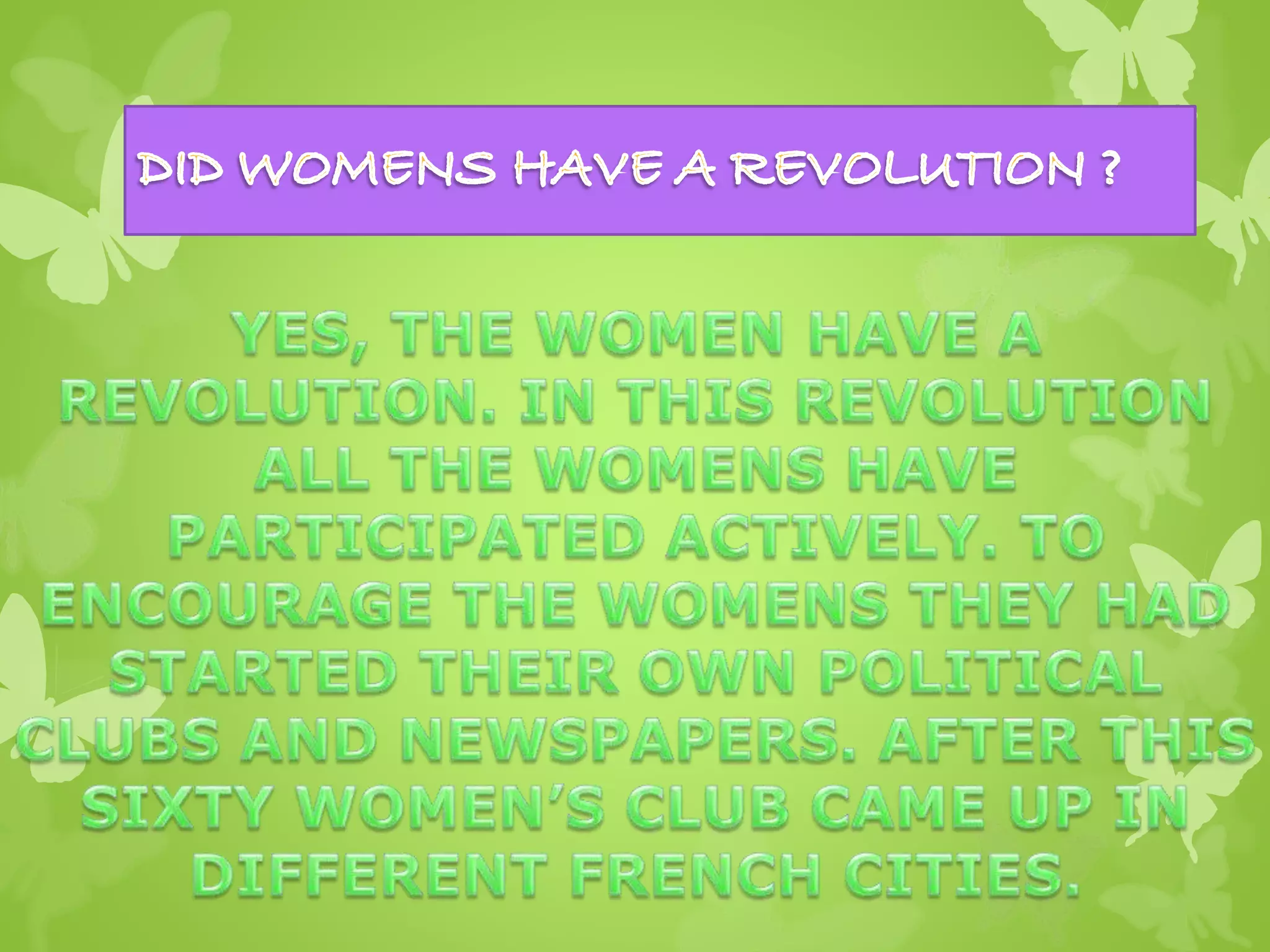 Did Women Have a Revolution? | PPTX