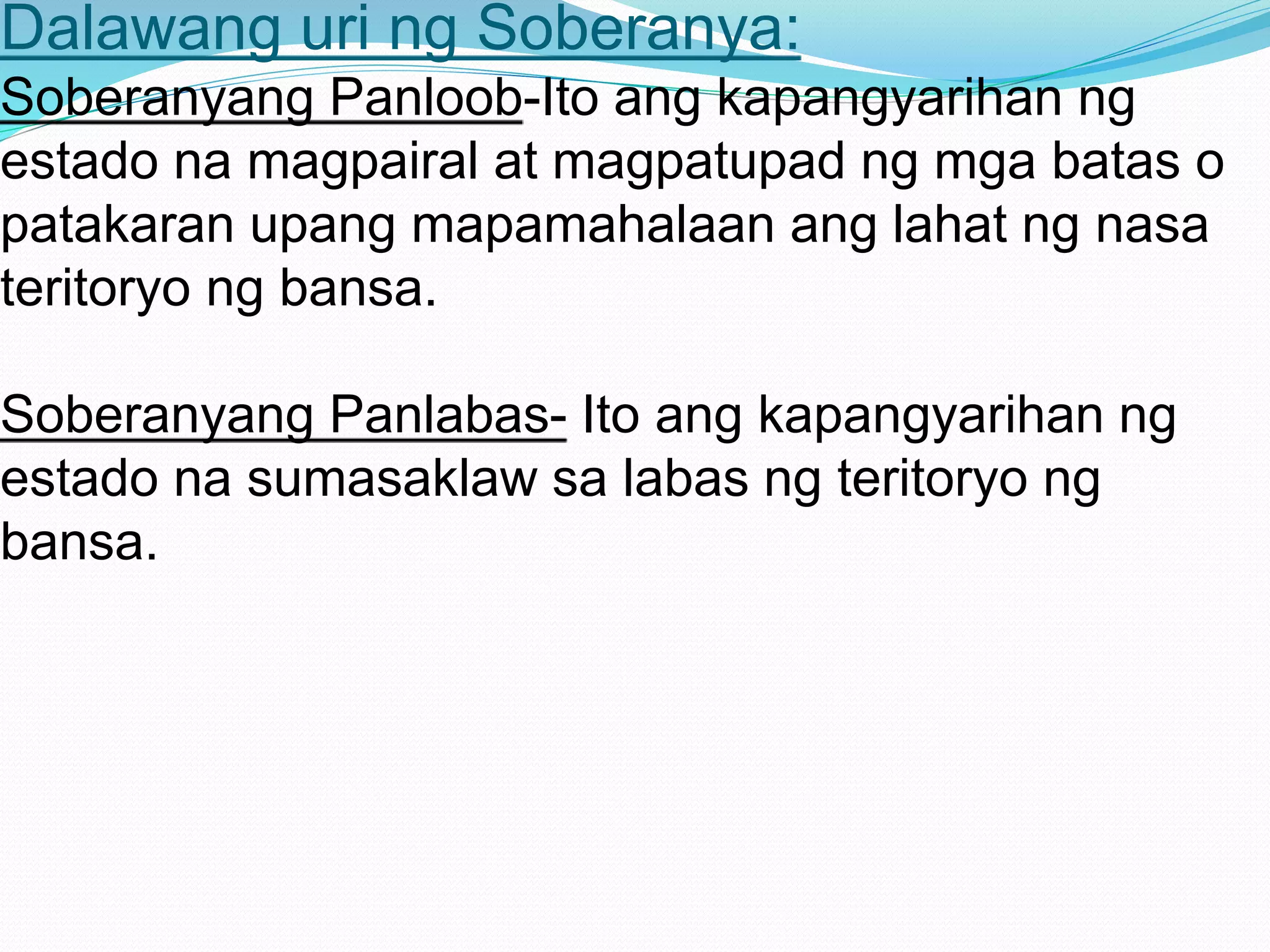Soberanya ng Pilipinas | PPTX