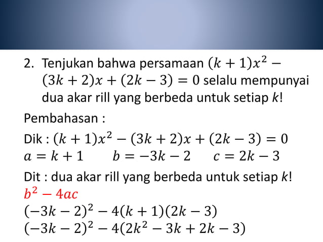 Persamaan dan Fungsi Kuadrat | PPT