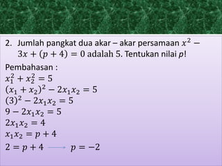 Persamaan dan Fungsi Kuadrat | PPTX