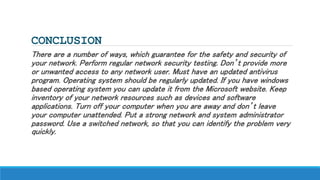 Network Security: Attacks, Tools and Techniques | PPTX