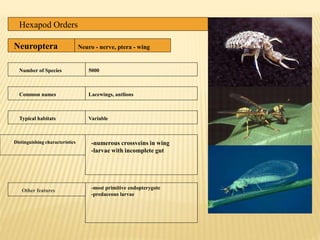 BIOLOGY ,HABITAT AND IMPORTANT DIAGONOSTIC FEATURES OF THE INSECT ORDER ...