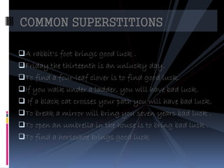 SUPERSTITIONS | PPTX