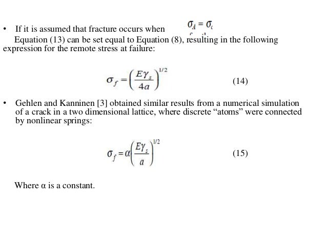 Fracture mechanics