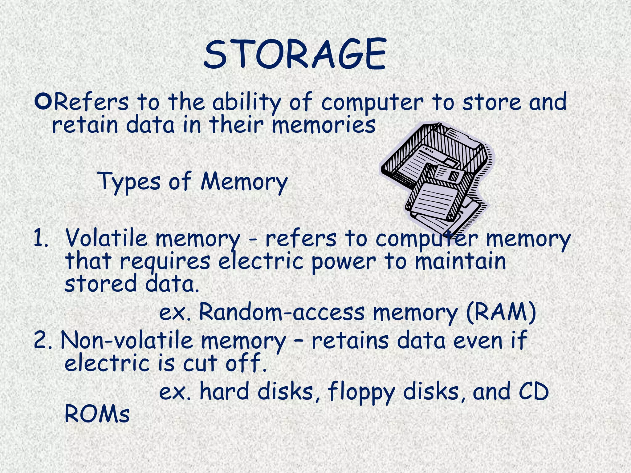 The Components of Computer | PPTX | Data Storage and Warehousing | Computing