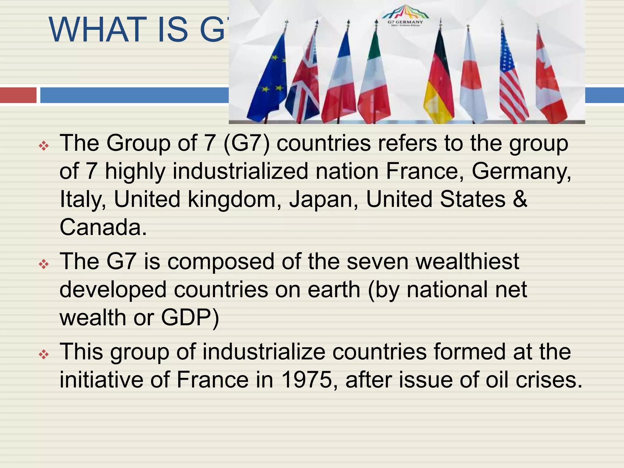 G5, G7, G20 and BRICS | PPTX