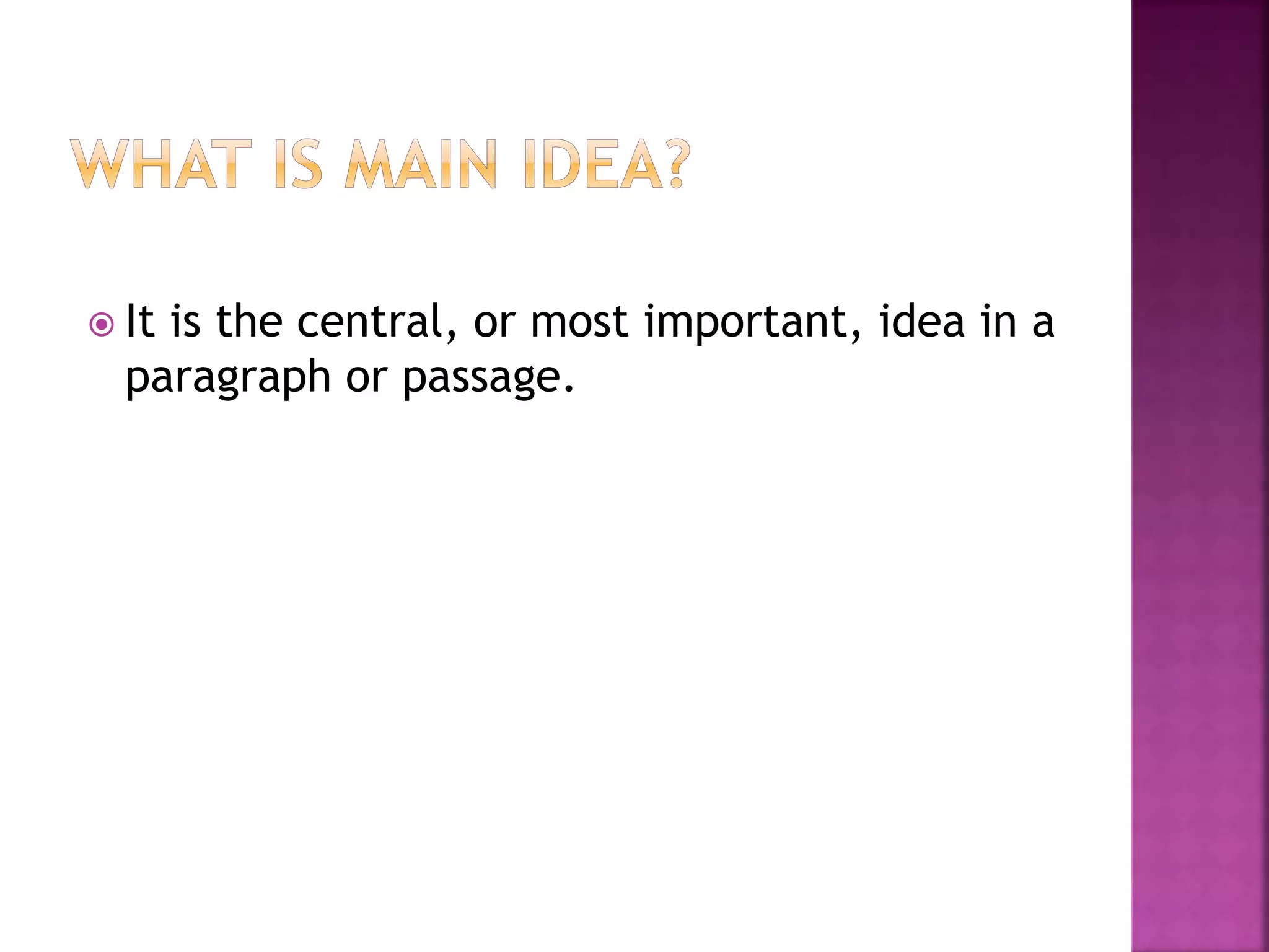 Finding Main Ideas | PPTX