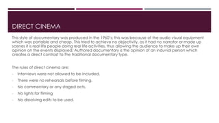 Types of documentaries | PPTX | Documentary | Genres