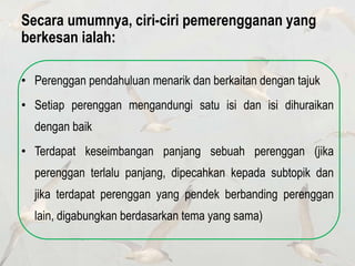 Ciri-ciri pemerengganan Berkesan | PPTX