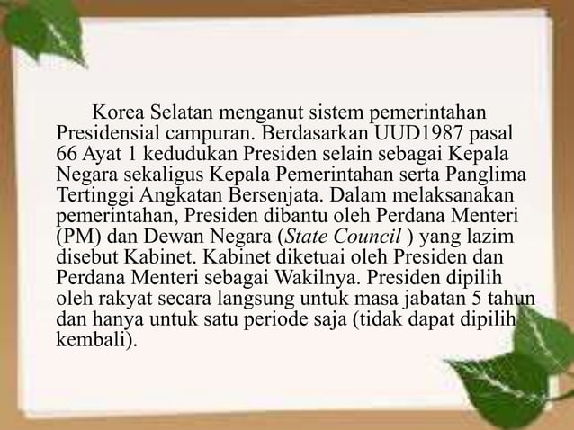 Sistem Pemerintahan Korea Selatan Dan Korea Utara Ppt 