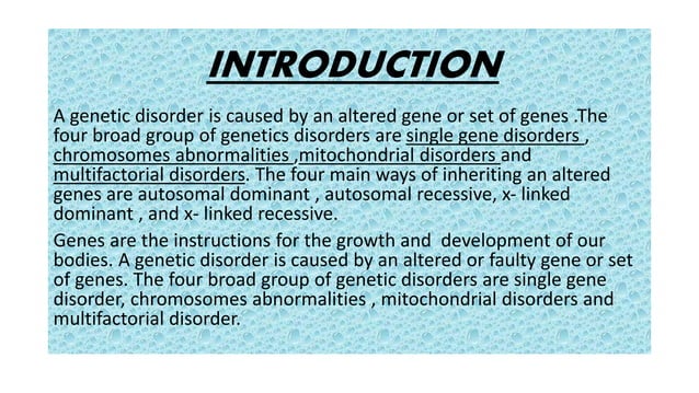 genetic disorder | PPT