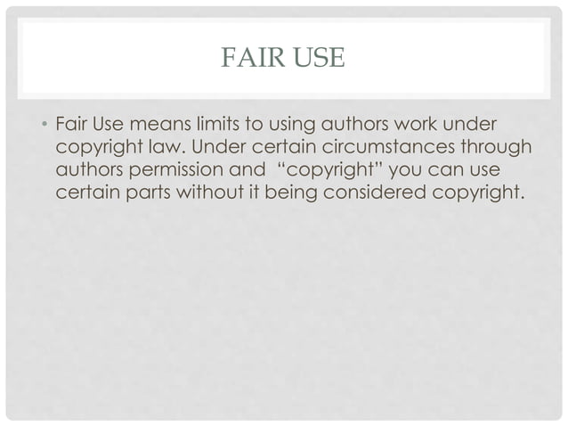 Copyright and Fair Use Presentation | PPTX