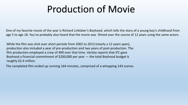 Boyhood Movie Case study | PPT