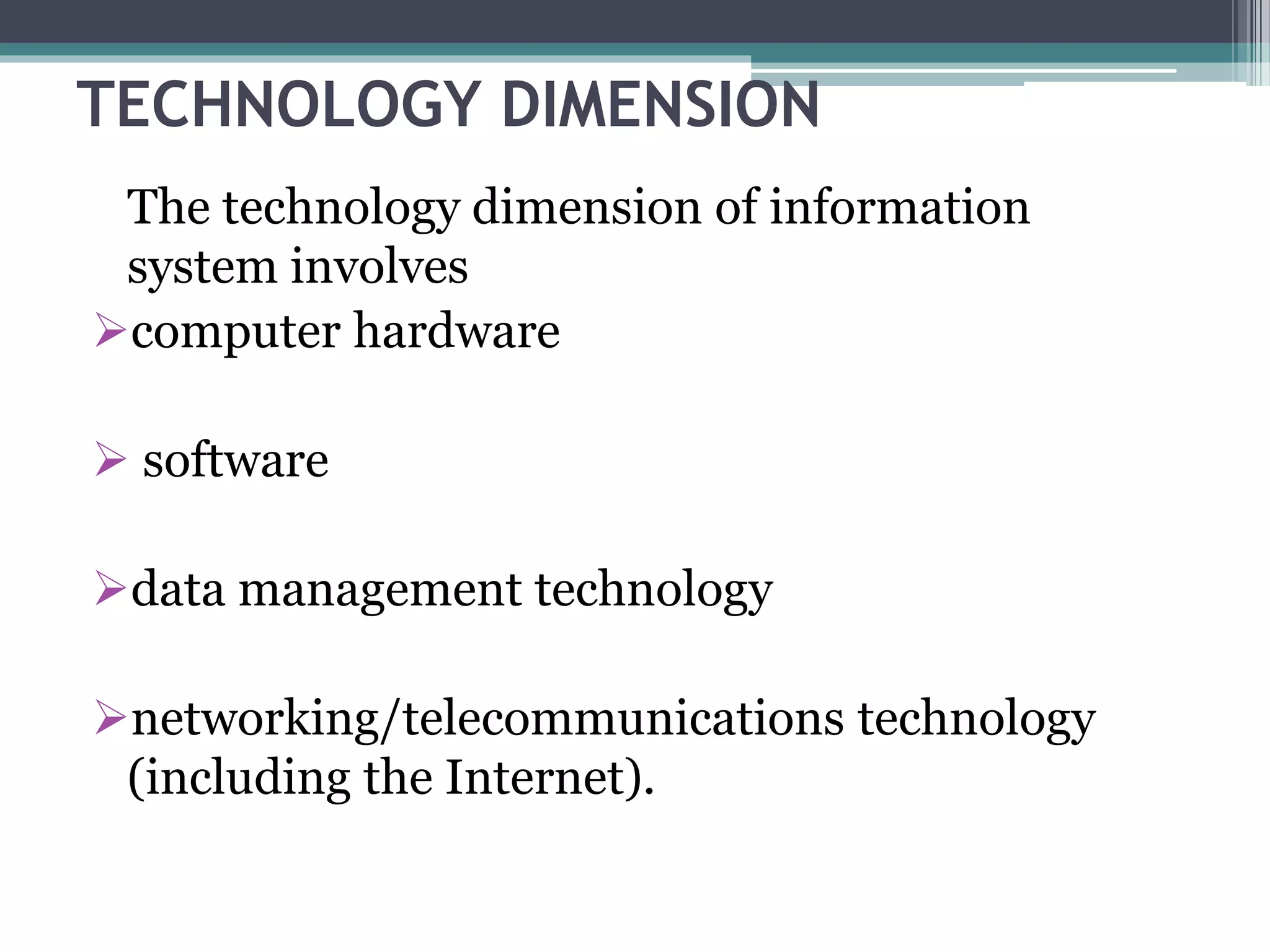 dimensions of information system | PPTX