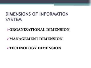 dimensions of information system | PPTX