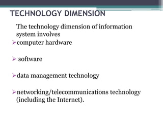 dimensions of information system | PPTX