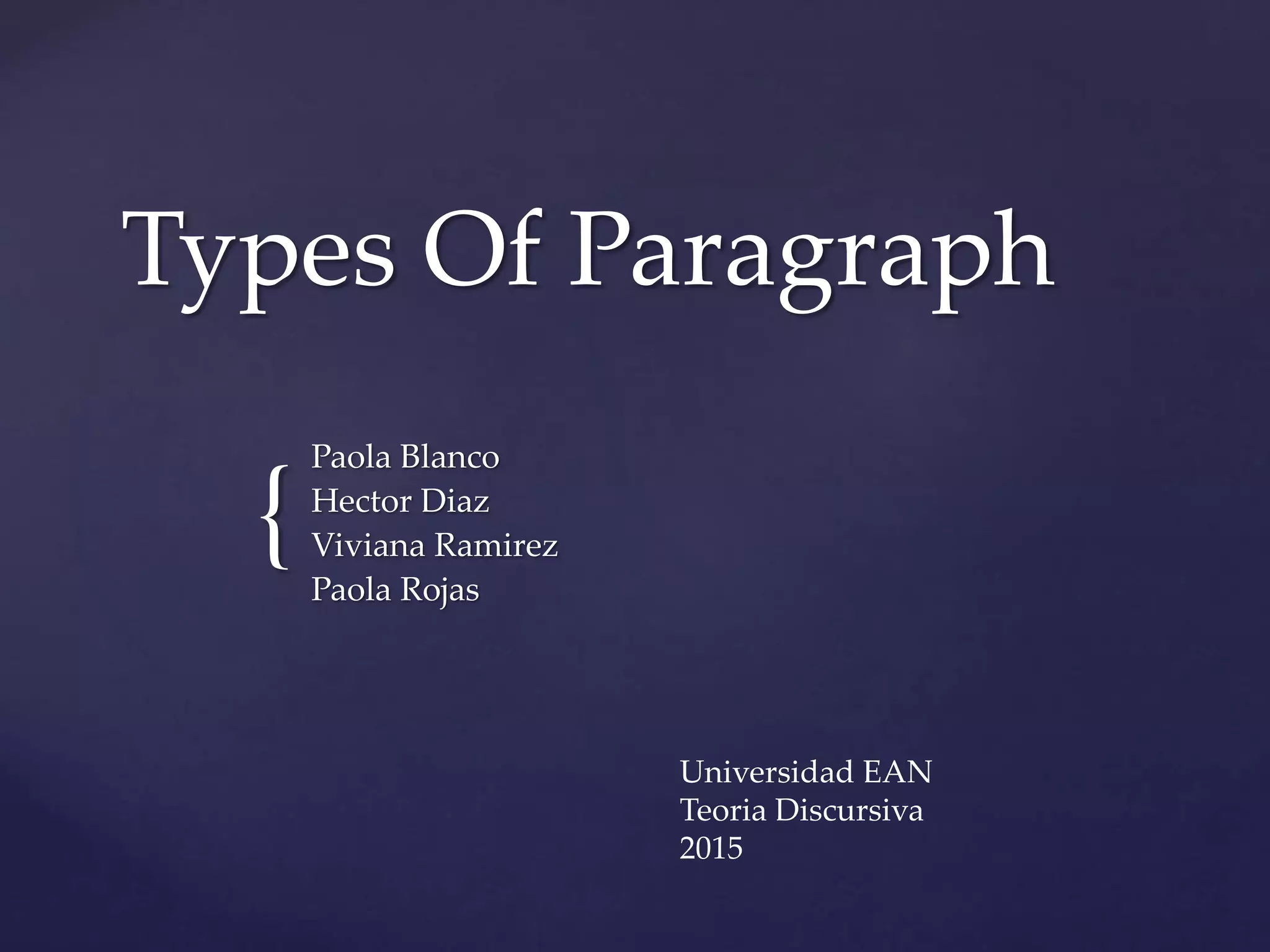 Types of Paragraph | PPTX