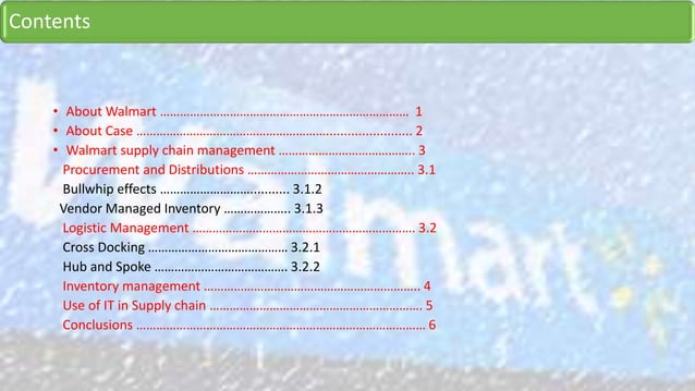 Walmart Supply Chain Management ( Case study) | PPTX