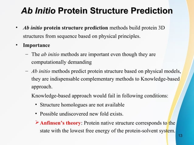 methods for protein structure prediction | PPT | Chemistry | Science