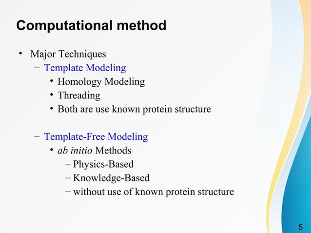methods for protein structure prediction | PPT | Chemistry | Science