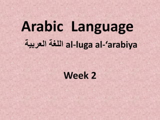 Hanadi Khadawardi - Arabic Lesson - Week 2 - King's College London - UK ...