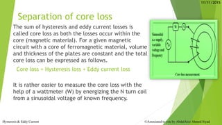 Hysteresis and Eddy-current losses | PPTX