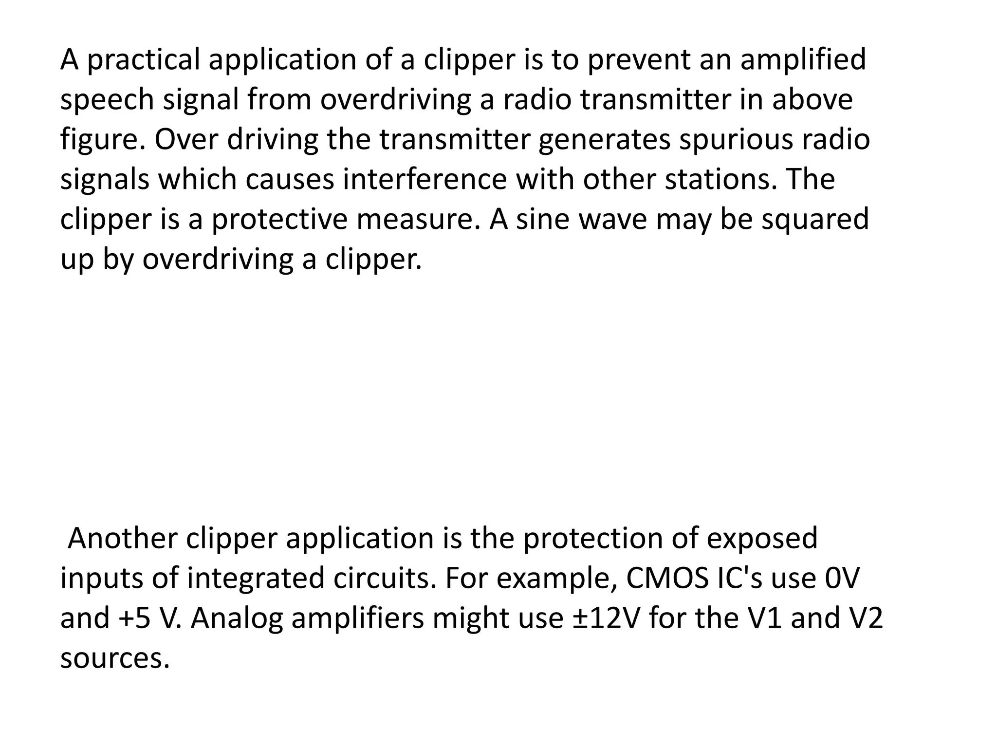 Presentation on clippers and clampers | PPTX | Digital Audio | Computer ...