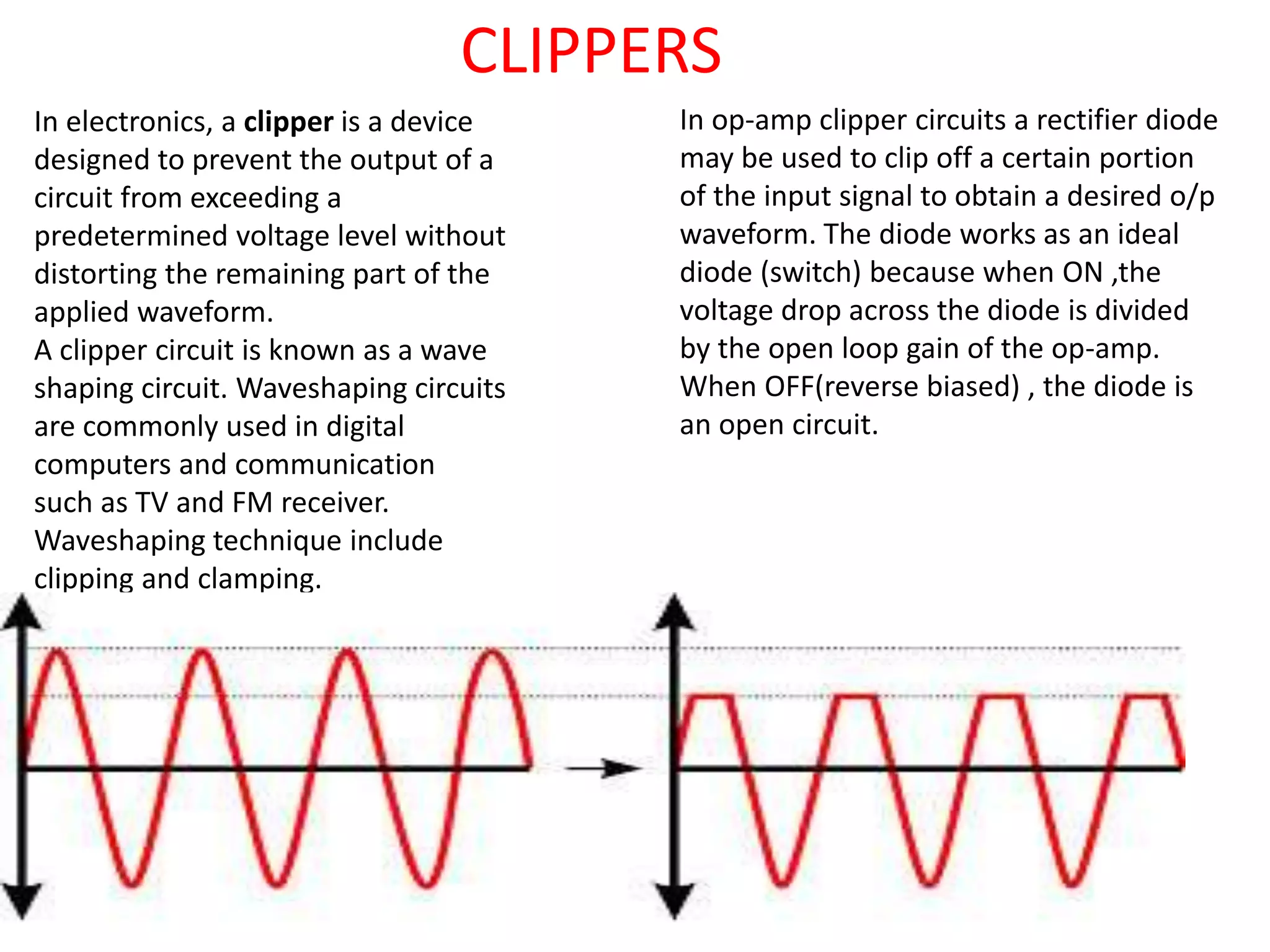 Presentation on clippers and clampers | PPTX