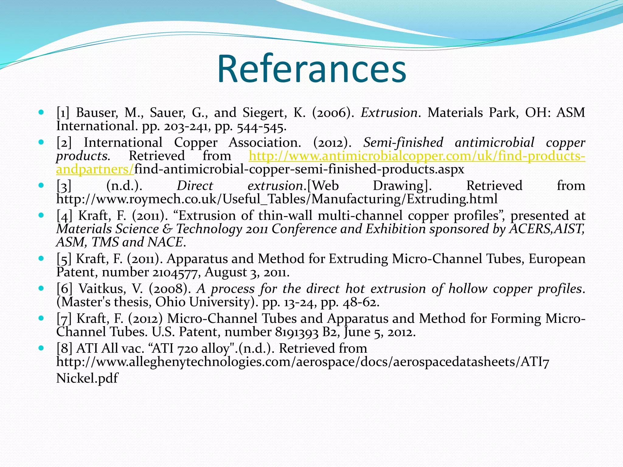Multi Channel copper extrusion process | PPTX