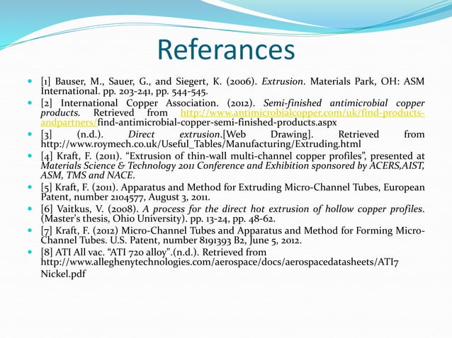 Multi Channel copper extrusion process | PPTX | Physics | Science
