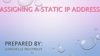 ASSIGNING A STATIC IP ADDRESS | PPTX | Computer Networking | Computing