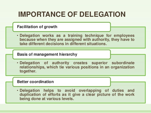 authority relationships: delegation and decentralization