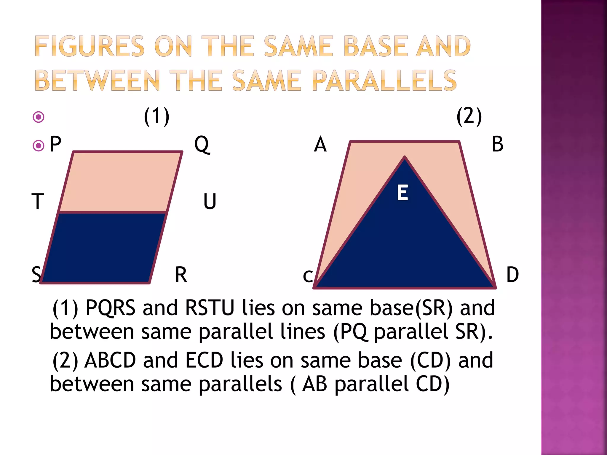 areas of triangles and parallelograms | PPTX