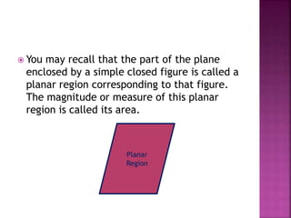 areas of triangles and parallelograms | PPTX