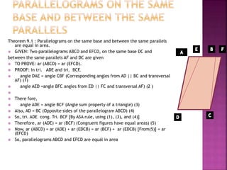 areas of triangles and parallelograms | PPTX