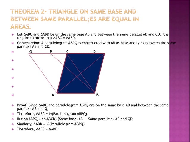 areas of triangles and parallelograms | PPTX