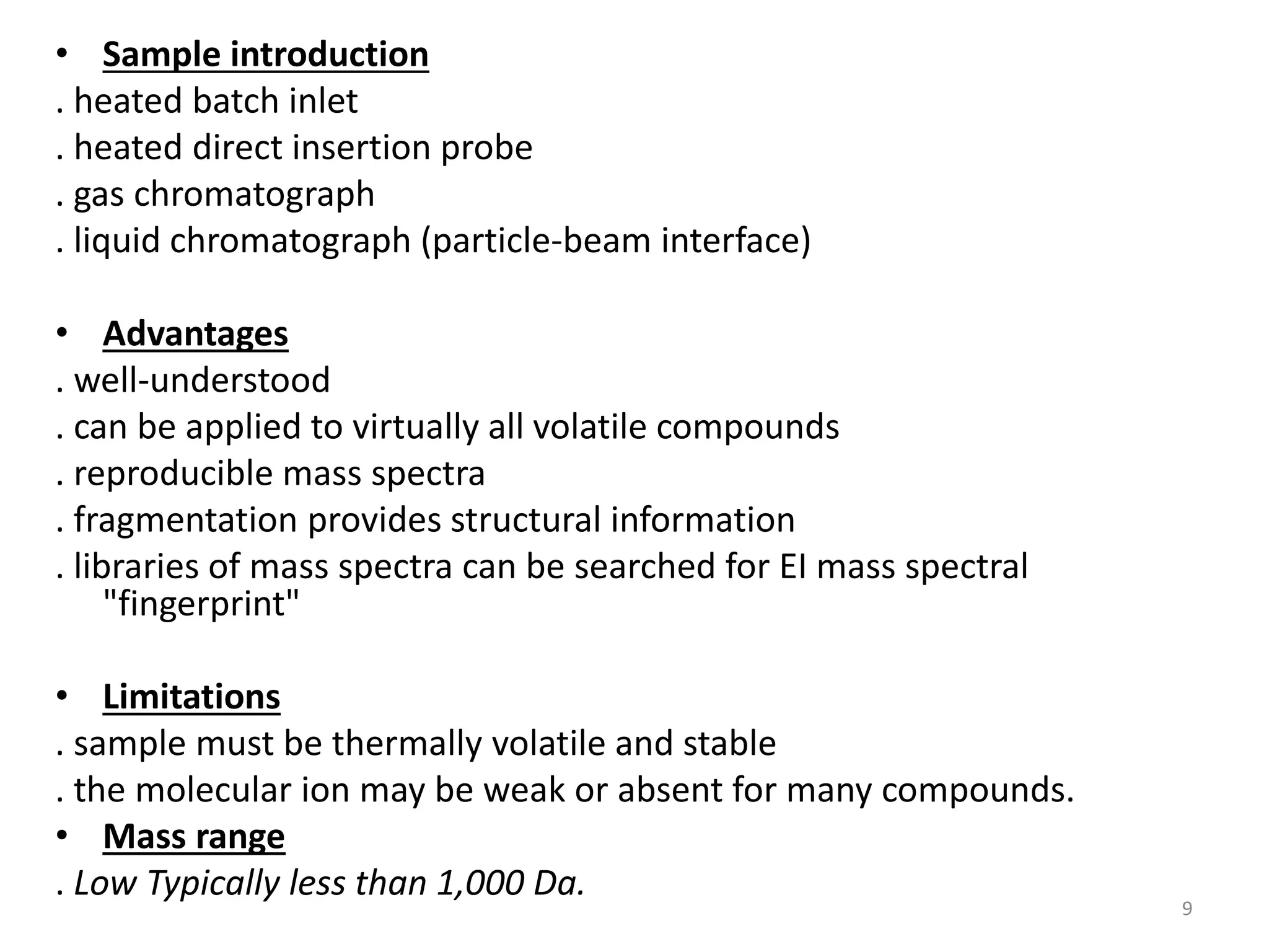 Mass Spectrometry Ionization Techniques | PPTX