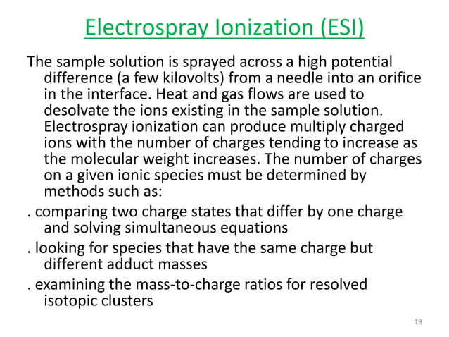 Mass Spectrometry Ionization Techniques | PPTX | Chemistry | Science