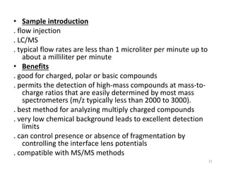 Mass Spectrometry Ionization Techniques | PPTX