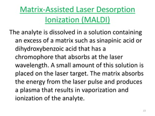 Mass Spectrometry Ionization Techniques | PPTX