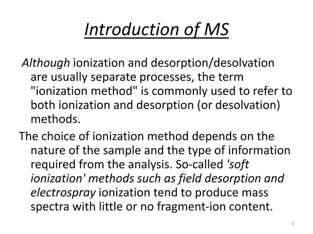 Mass Spectrometry Ionization Techniques | PPTX | Chemistry | Science