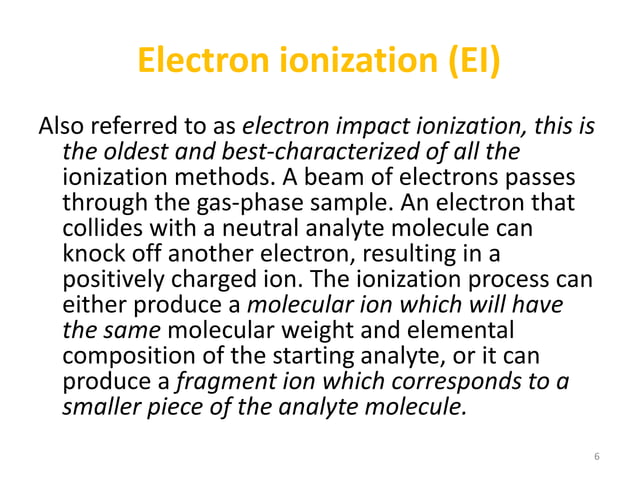 Mass Spectrometry Ionization Techniques | PPTX | Chemistry | Science