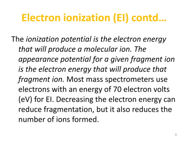 Mass Spectrometry Ionization Techniques | PPTX | Chemistry | Science